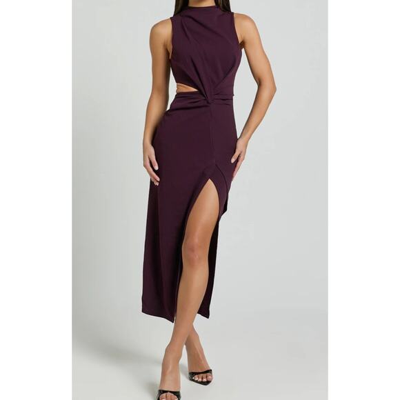 Showpo. | Dresses | Showpo Millie Midi Dress Size 4 Plum Purple Nwt Cut ...